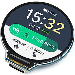 waveshare RP2040 MCU Board Based on Raspberry Pi RP2040 Onboard 1.28inch Round LCD 240x240 Pixels 65K RGB Colors IPS LCD Display,Accelerometer and Gyroscope Sensor Dual-Core Arm Cortex M0+ Processor