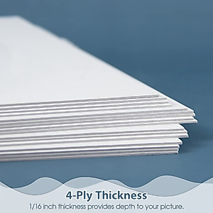 Golden State Art, Pack of 10 Uncut 8x10 White Mats Matboards, Acid Free Backing Matt Board for Photos, Frames, DIY Projects