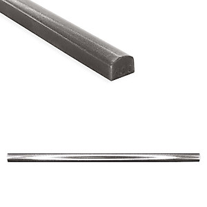 Questech Decor Tile Trim, 1/2 x 12 Inch Soho Listel Low Pencil, Decorative Tile Edge Trim, Decorative Shower Tile Border, Kitchen Backsplash Tile Trim, Brushed Nickel Finish, 6 Pack