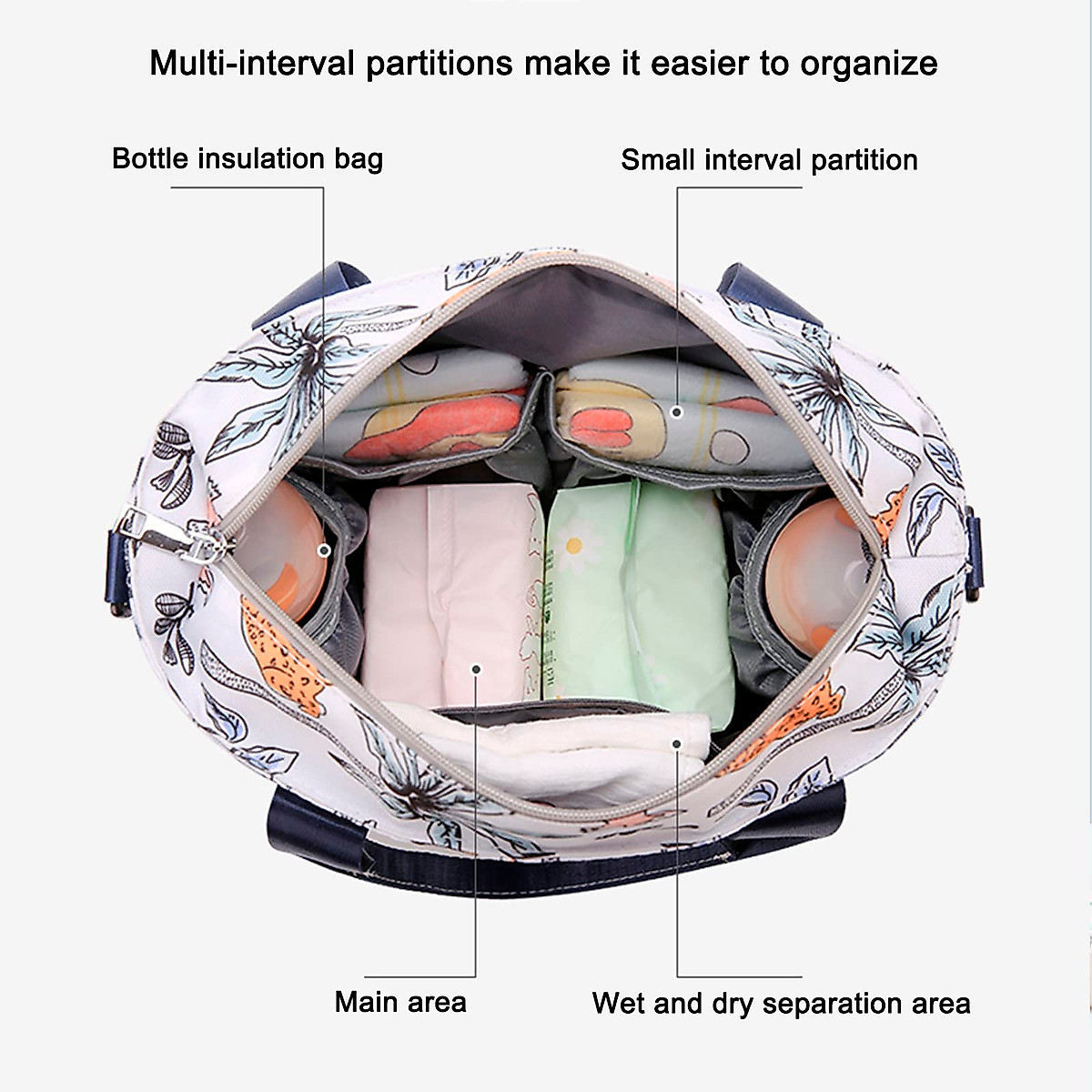 GUANGCAIJIA Baby Diaper Bag Large Shoulder Tote Organizer for Girls Cute Newborn Hospital Dad Mom Travel Nursery Handbag (pink)