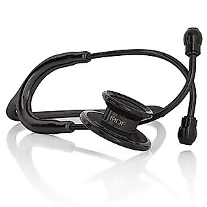 MDF MD One Stainless Steel Stethoscope, Adult, Black Tube, Black Chestpieces-Headset, MDF777BO