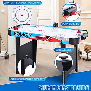 RayChee 48in Air Hockey Table for Kids and Adults, Portable Air Hockey Game Table w/LED Scoreboard, 2 Pucks, 2 Pushers, Powerful 12V Motor for Home, Game Room, Bar