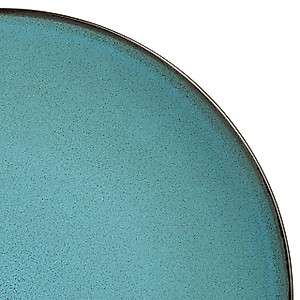 Gibson Soho Lounge Round Reactive Glaze Stoneware Dinnerware Set, Service for 4 (16pc), Teal