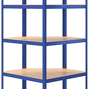 vidaXL 5-Layer Corner Shelf in Blue - Steel & Engineered Wood Material - Ideal for Residential and Commercial Storage - Meets California Proposition 65 Standards