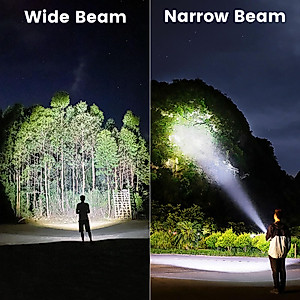 Rechargeable LED Flashlights High Lumens, 250,000 Lumen Brightest Flash Light, High Power Flashlight USB with 5000 mAh Capacity, IPX7 Waterproof Handheld LED Torch for Home, Camping, Hiking