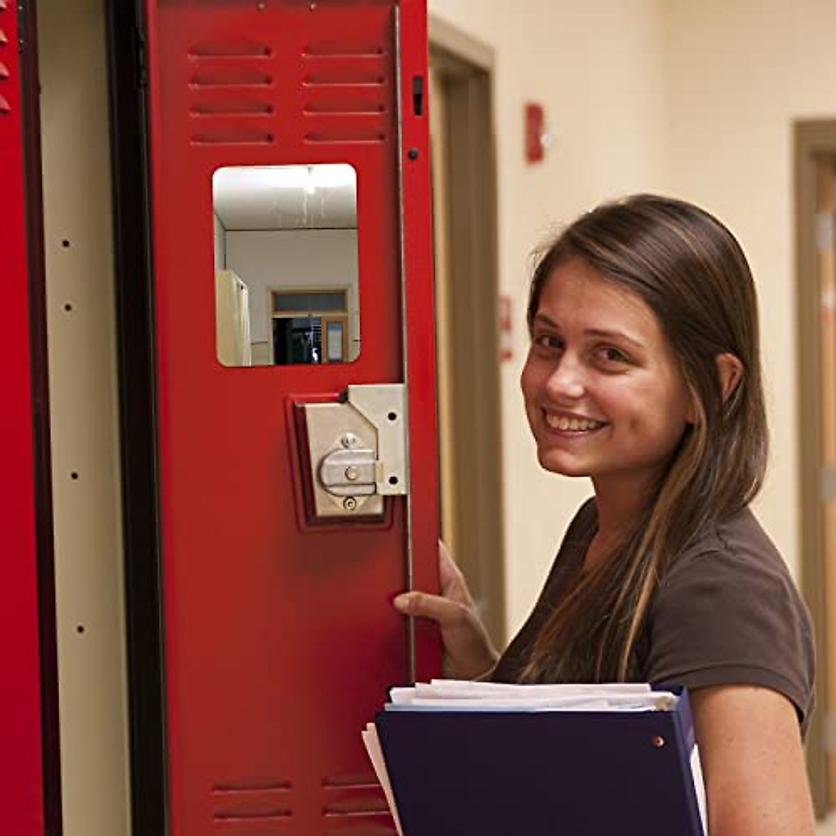 2 Pieces Magnetic Locker Mirror Small Real Glass Mirror for School Locker Rectangular Locker Accessories Magnetic Makeup Mirror for Girls Bathroom Household Refrigerator Office Cabinet, 5.8 x 4 Inch