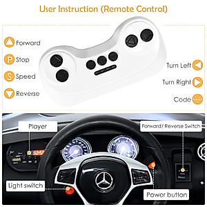 INFANS 12V Electric Kids Ride On Car, Licensed Mercedes Benz GLA45 Toy Car with Remote Control, MP3 Plug, USB, 2 Speeds, LED Lights, Battery Powered Toy Vehicle for Toddler Children (Black)