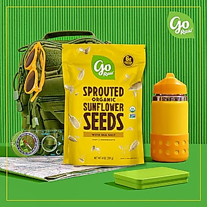 go Raw with Sea Salt Sprouted Organic Bag Keto Vegan Gluten Free Snacks Superfood, Sunflower Seeds, 14 Oz