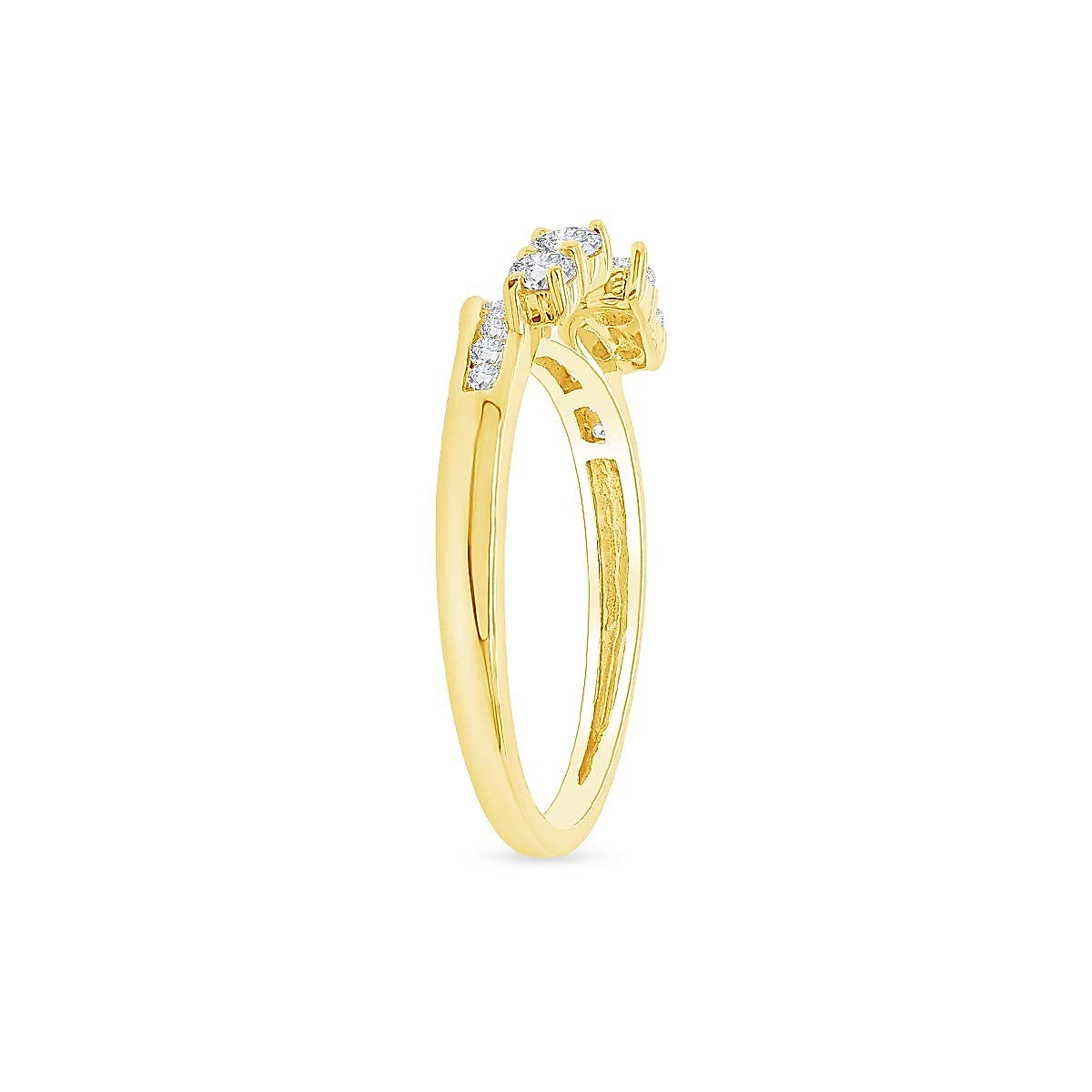 Jewel Zone US White Cubic Zirconia Anniversary Wrap Enhancer Ring in 14k Yellow Gold Over Sterling Silver