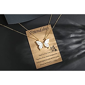 XIANNVXI Friendship Best Friend Necklace Bracelet Set BFF Gift Matching Necklaces Bracelet Jewelry for 2 - Gold