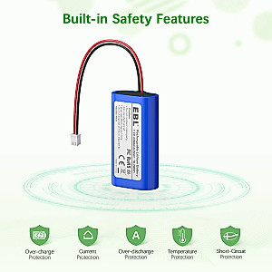 EBL 7.4V 2200mAh Li-ion Rechargeable Batteries Replacement Batteries for Electronics, Toys, Lighting, Equipment