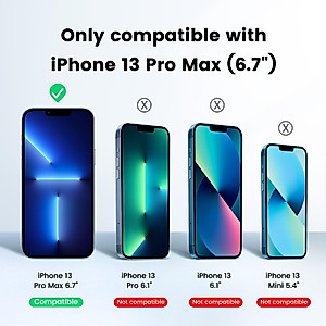 EZ-GLAZ 4 Pack Screen Protector for iPhone 13 Pro Max[6.7 inches] With 2 Pack Camera Lens Protector, [Drop Protection] 9H Hardness Scratch Resistant Tempered Glass Film, Easy to install - HD Clear