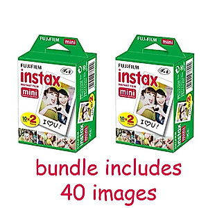 Fujifilm Instax Mini 12 Instant Camera Lilac Purple with Fujifilm Instant Mini Film (40 Sheets) with Accessories Including Carrying Case with Strap, Photo Album, Stickers (Lilac Purple)