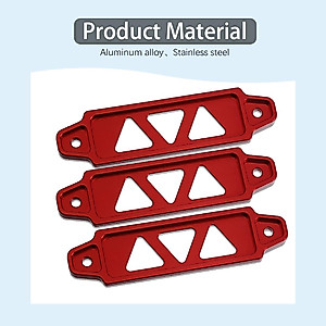 Battery Hold Down Bracket Holder, Aluminum Alloy Car Battery Hold Down Bracket, Battery Hold Down Bracket with 10in J Bolts, Battery Tray for Car Battery Mount Bracket Hold Lock Accessories (Red)