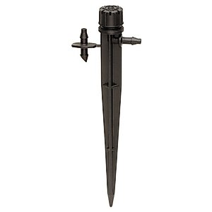 Rain Bird MBF4PKS Drip Irrigation Micro-Bubbler on Stake, 360° Full Circle Pattern, 0 - 3' Spray Distance, 4-Pack,Black
