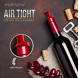 Esatto Pour and Seal, Pourer with Lid – Easy Pouring for Drinks like Spirits and Liquors, Lid for Healthy Practices Keeping Debris and Fruit Flies Away, Professional Bar Tool, Pack of 12 Pieces (Blue)