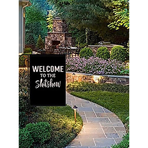 YaoChong Welcome to The Shitshow Garden Flag 12.5 x 18 inch, Game Funny Summer Farmhouse Rustic Flag Yard Outdoor Decoration