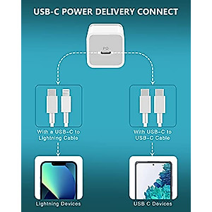 USB C Wall Charger Block 20W, ARCCRA 3-Pack USB-C PD Power Delivery Fast Type C Charging Block Brick Box Plug Adapter for iPhone 14 Pro Max 14 Plus 14 13 12 Pro Max Mini 11 XS XR X 8, iPad, AirPods
