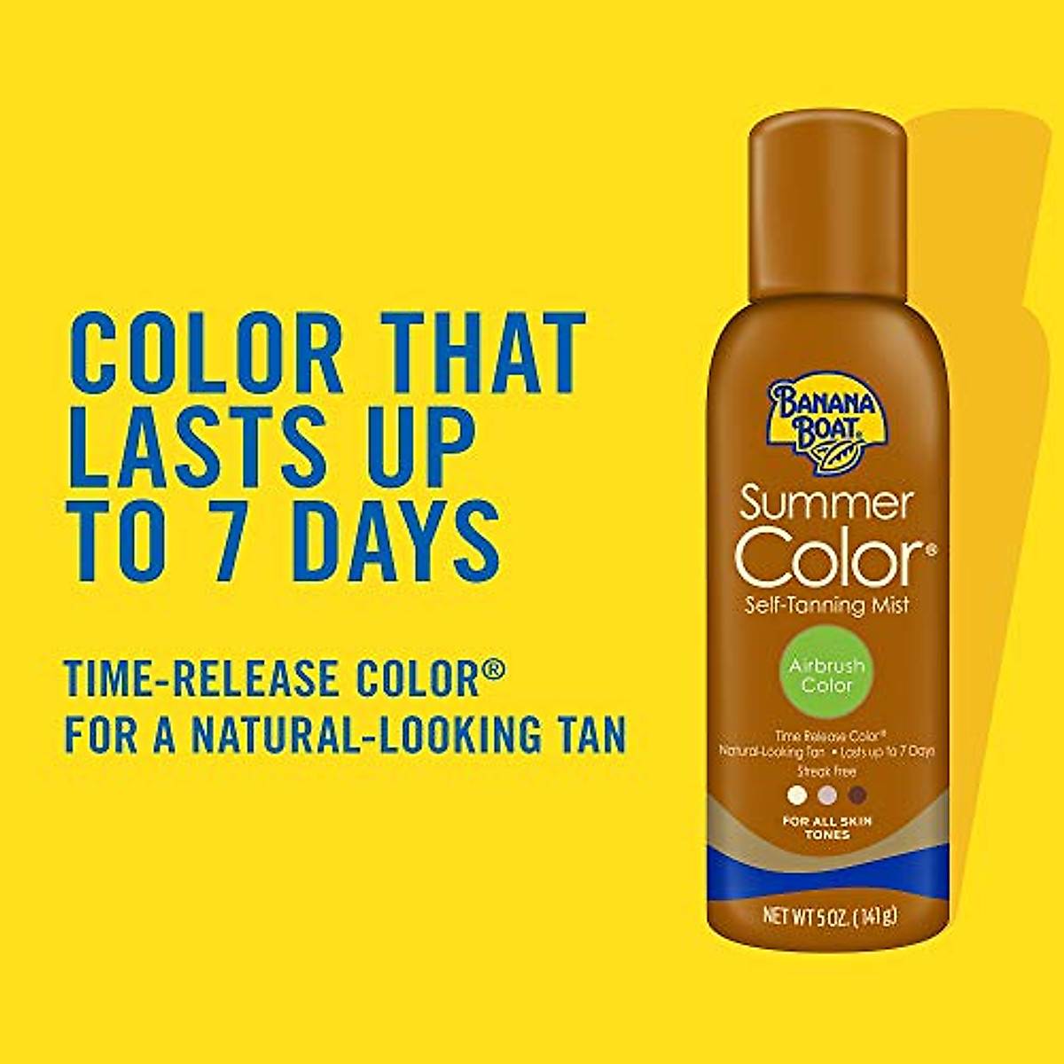 Banana Boat Self Tanning Spray for All Skin Tones, Airbrush Color, Reef Friendly, 5 Ounce - Pack of 3