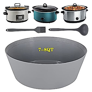 Silicone Slow Cooker Liners, Reusable Slow Cooker Liners For Crock-Pot 7-8-10 Quart Oval, Dishwasher Safe and BPA Free