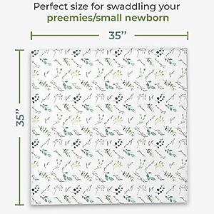 Mila Preemie Boutique Preemie Swaddle (35” x 35”) - Bamboo & Cotton Muslin Swaddle Blanket - Soft Preemie Swaddle Blanket - Neutral Preemie Swaddle Wrap for Small Newborn - Great Gift for Moms