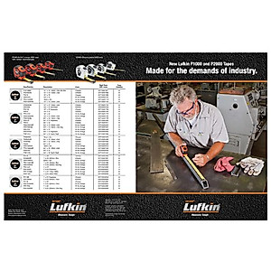 Lufkin P2133D Power Return Engineer's Tape, 1-Inch by 33-Feet, Chrome