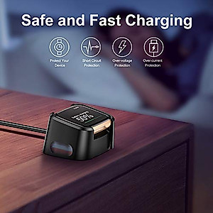 QIBOX Charger Compatible with Fitbit Versa 2 (Not for Versa/Versa Lite), 2-Pack Replacement USB Charging Cable Dock Stand for Versa 2 Health & Fitness Smartwatch, 3Ft Sturdy Power Cord