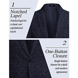 COOFANDY Men's Casual Blazer Sports Coats Lightweight Suit Jackets One Button, 2-Blue, X-Large