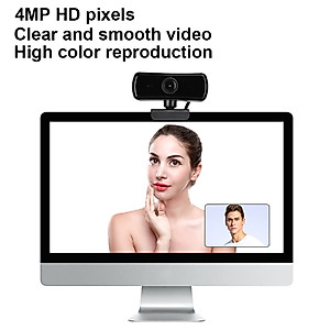 Yoidesu 143 Webcam, 4K PC Camera USB DriveFree Webcast and Builtin Microphone Adjustable Web Camera for Online Teaching, Video Meeting, Remote Work (Black)