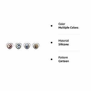 Tommee Tippee Moda Pacifiers, Symmetrical Design, BPA-Free Silicone Binkies, 0-6m, 4-Count