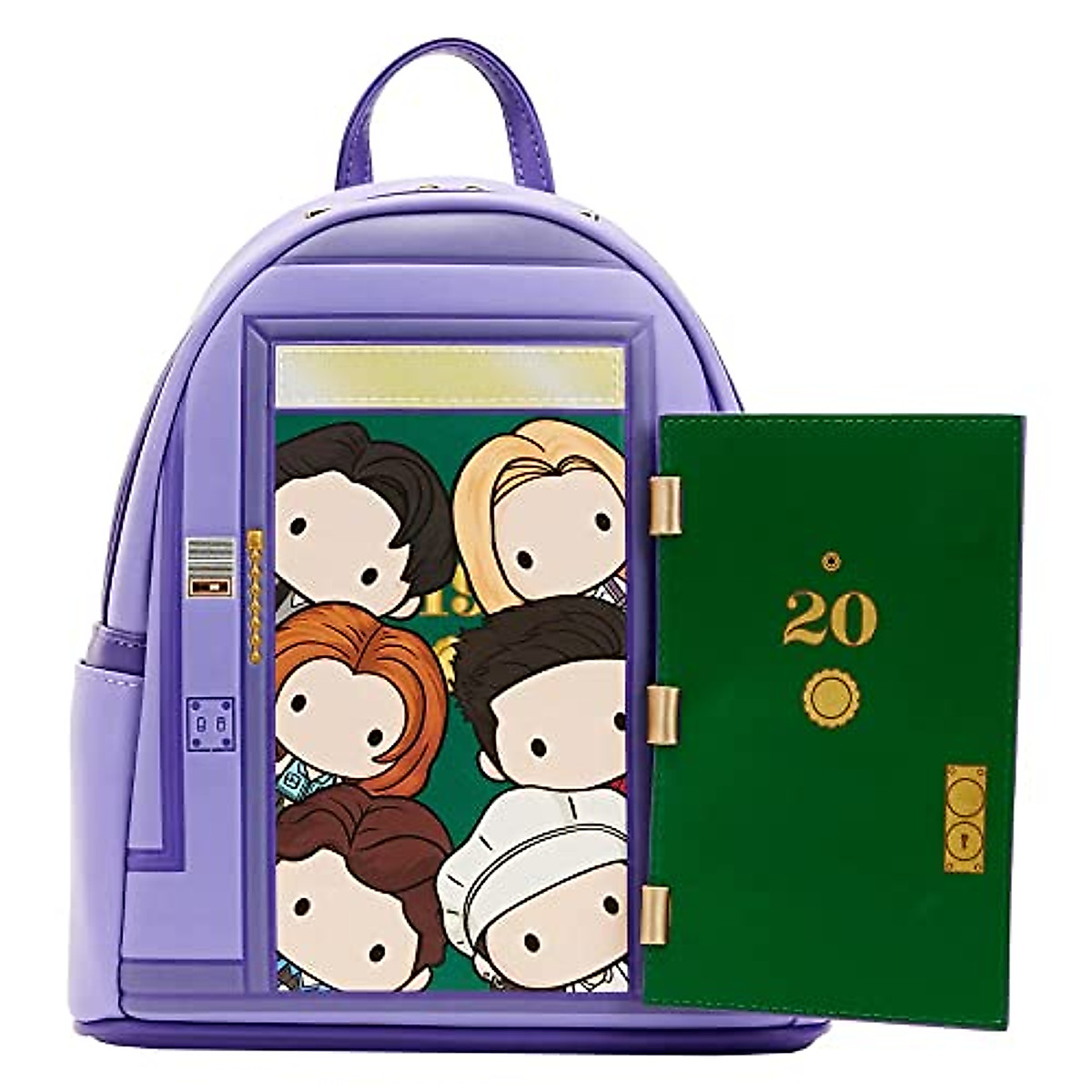 Loungefly Friends TV Series Front Door Chibi Art Womens Double Strap Shoulder Bag Purse