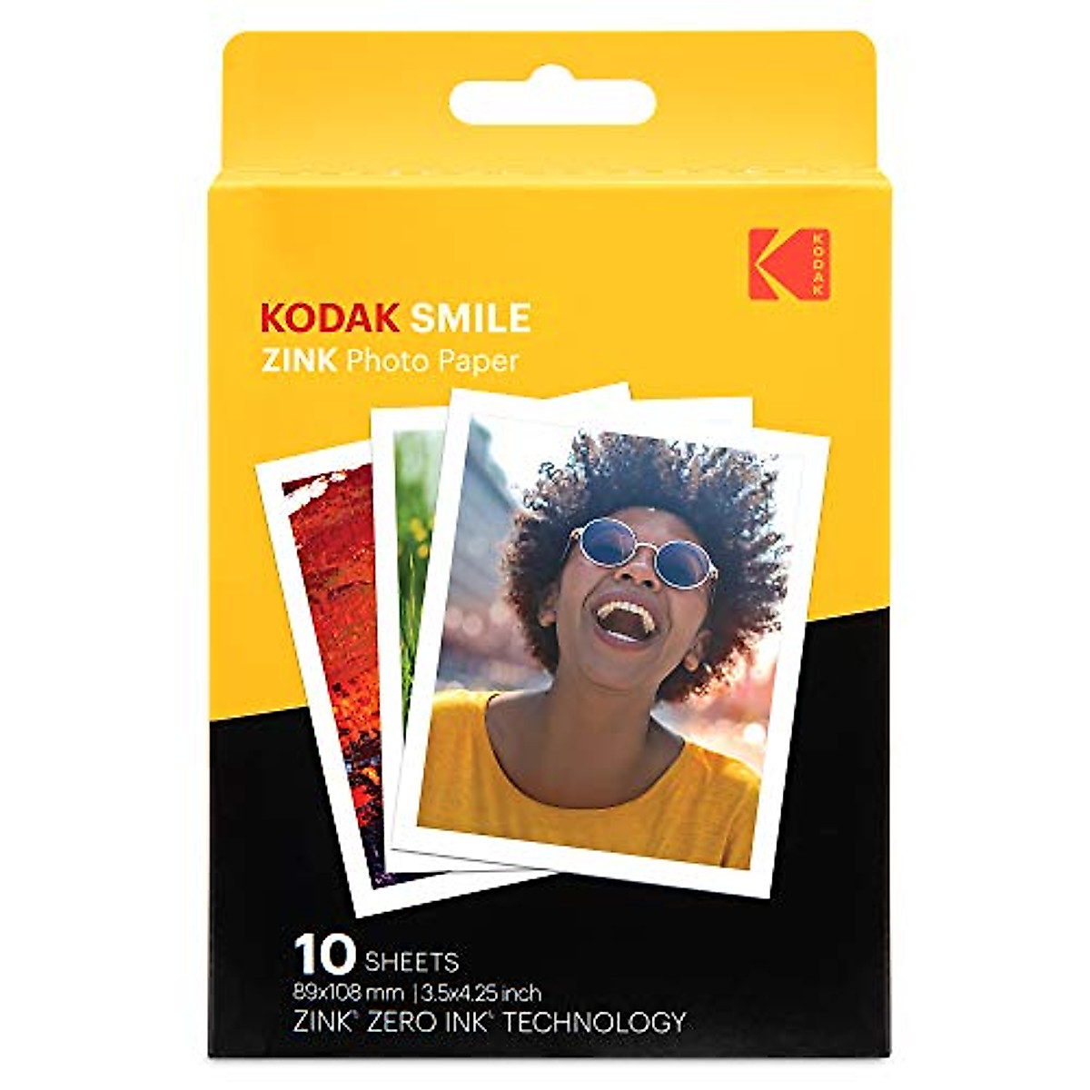 Kodak Smile Classic Digital Instant Camera with Bluetooth (Blue) w/ 10 Pack of 3.5x4.25 inch Premium Zink Print Photo Paper.
