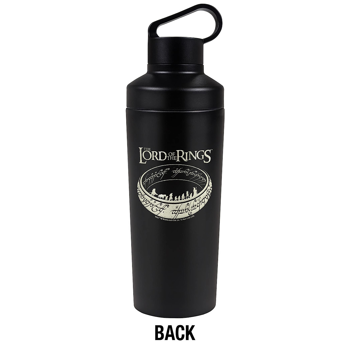 Lord of the Rings OFFICIAL the Journey 18 oz Insulated Water Bottle, Leak Resistant, Vacuum Insulated Stainless Steel with 2-in-1 Loop Cap