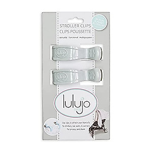 lulujo Baby 2-Piece Stroller Clips, Grey