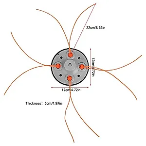 Universal 4 Line Bump Trimmer Head Mower Gear Box Head String Set Grass Brush Cutter Accessory Power Tools for Garden Lawn Patio,Lawn Mower Accessories