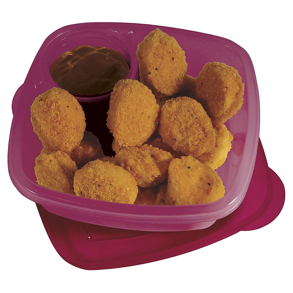 Take A Dip 2 the Side Food Container Keeps Dips, Fruit, Chips, Sandwiches, & More Separate & Ready for Lunch, Two Pack