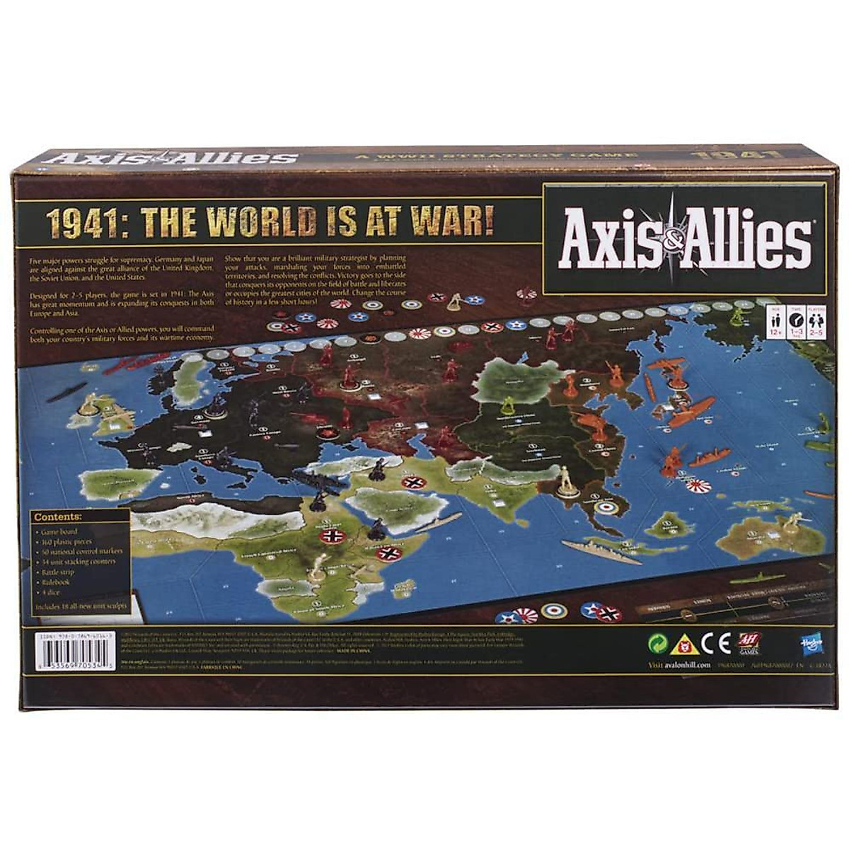 Avalon Hill Axis and Allies 1941 Board Game,5 players, Multicolor, 5 players