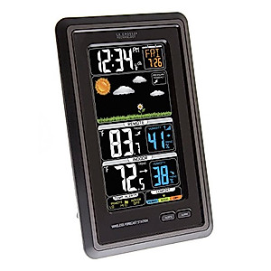 La Crosse Technology S88907 Vertical Wireless Color Forecast Station with Temperature Alerts