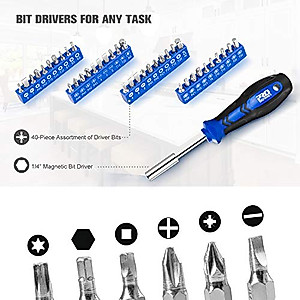 Prostormer Magnetic Screwdriver Set, 79-Piece Multi-Purpose Slotted/Phillips Screwdriver Kit with Precision Screwdrivers, Allen Wrench Set and Screwdriver Bits for DIY and Repair Works