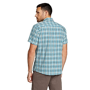 Eddie Bauer Men's Pack It Seersucker Short-Sleeve Shirt, Celadon, X-Large