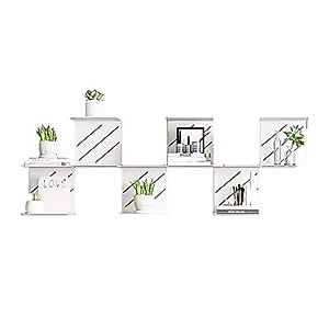PIBM Stylish Simplicity Shelf Wall Mounted Floating Rack Shelves Mini Iron Art Bookshelf Corner Storage Bedroom Restaurant Sofa,2 Colours, a