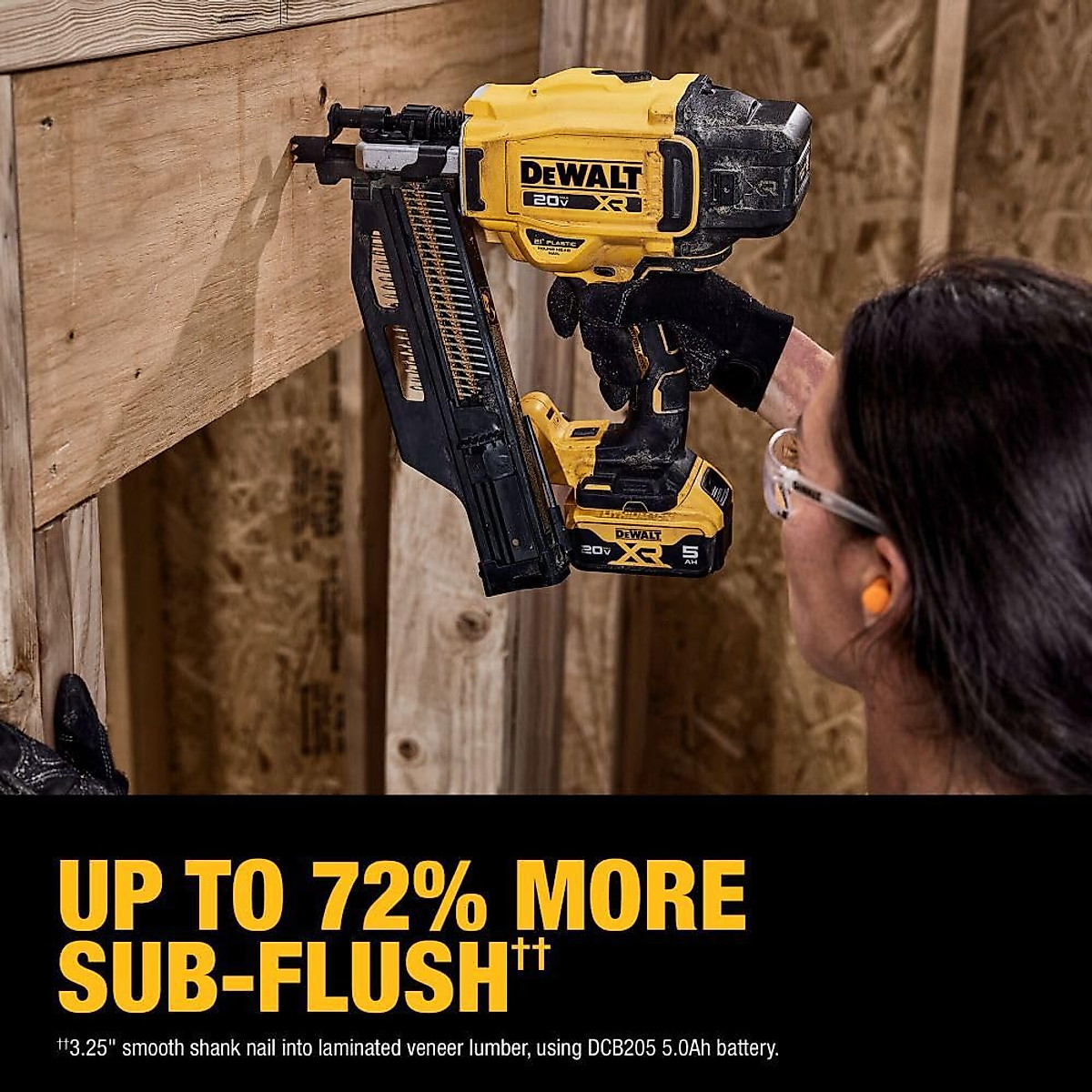 Dewalt DCN920P1 20V MAX Brushless 21-Degree Lithium-Ion Cordless Plastic Framing Nailer Kit (5 Ah)