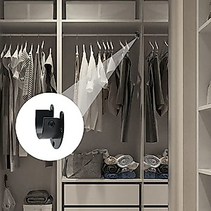 Suiwotin 8 Packs Stainless Steel Closet Rod End Supports 1-1/3 Inch Wardrobe Bracket Heavy Duty Closet Pole Sockets Flange Rod Holder, U-Shaped with Screws, Black