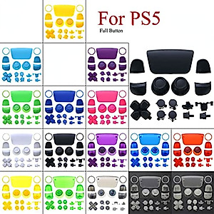Full Set Buttons for PS5 V2.0 Controller Joystick Cap D-pad R1 L1 R2 L2 Triggers Direction Key ABXY Buttons (Light Blue)