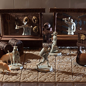 Monster Townsfolk Mini Fantasy Figures - 8pc Tradesmen Non Player Character NPC Miniatures - 1" Hex-Sized Compatible with DND Dungeons and Dragons, Pathfinder, All RPG Tabletop Games