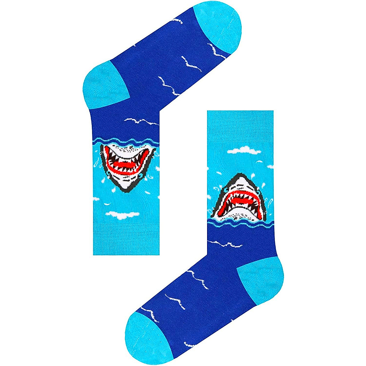 HAPPYPOP Crazy Kids Socks Fun Socks for Boys, Kids Boys Socks Childrens Socks Shark Gifts Shark Socks for Kids Boys 7-10 Years