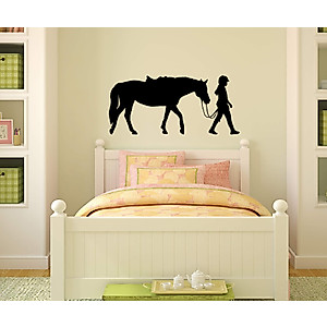 Horse Decal, Girls Bedroom Decor, Teen Room Sticker, Dorm, Western Wall Decor, Pony, Rider,Nursery (16 X 36)