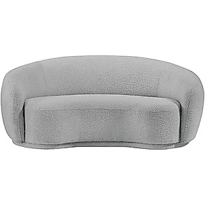 Meridian Furniture 693Grey-L Hyde Collection Modern | Contemporary Boucle Fabric Upholstered Loveseat, Grey, 64" W x 38" D x 27.5" H