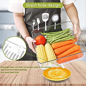 Mytkoj Refrigerator Organizer Bins,Stackable Refrigerator Organizer,Refrigerator Organizer Bins with Lids Sets,use for Food,Fruits,Drinks,Vegetable Storage (10pack)