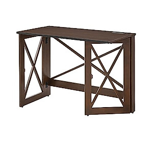 Stakmore Folding Desk with Built in 100V outlet and USB, Espresso Finish
